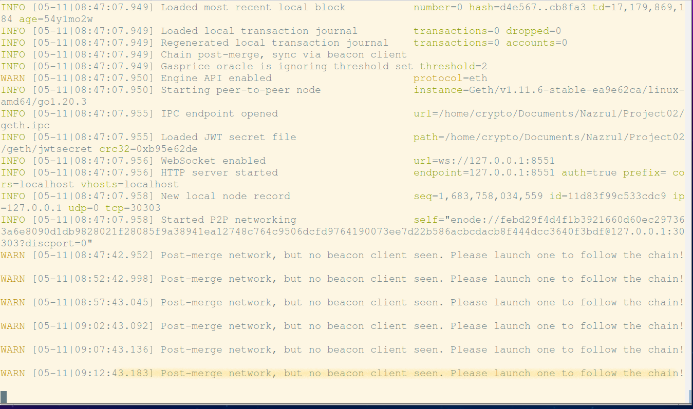 Solved command :./startnode.sh how to fix the WARN | Chegg.com