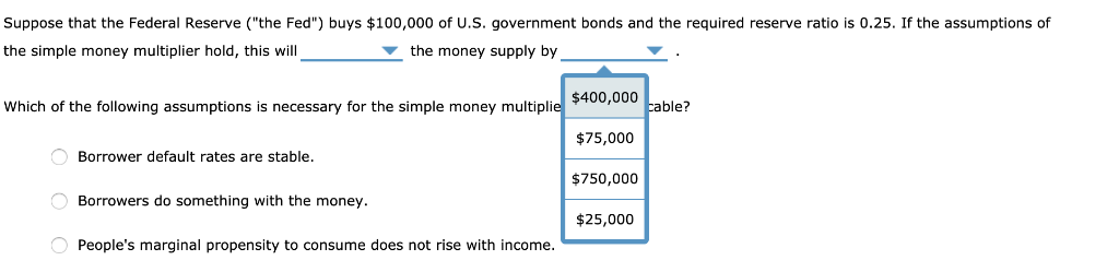 Solved 6. The simple money multiplier Suppose that the | Chegg.com