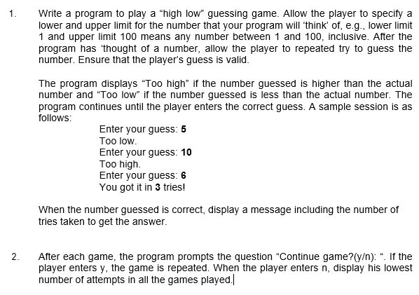 Solved PYTHON PROGRAMMING (Functions and Game Design): | Chegg.com
