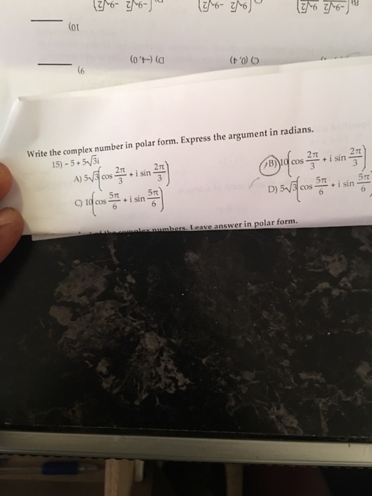 Solved Write the complex number in polar form. Express the | Chegg.com