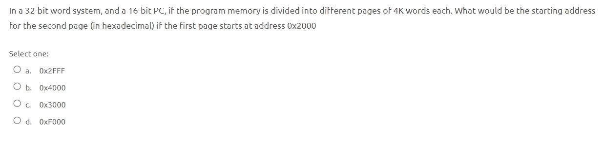 Solved In a 32-bit word system, and a 16-bit PC, if the | Chegg.com