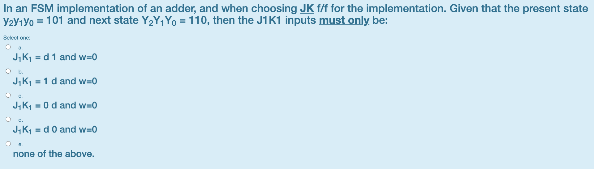 Solved In an FSM implementation of an adder, and when | Chegg.com