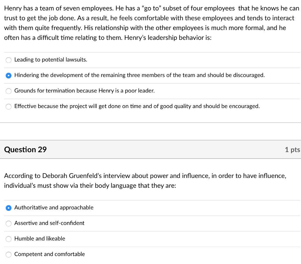 Solved Henry has a team of seven employees. He has a "go to" | Chegg.com
