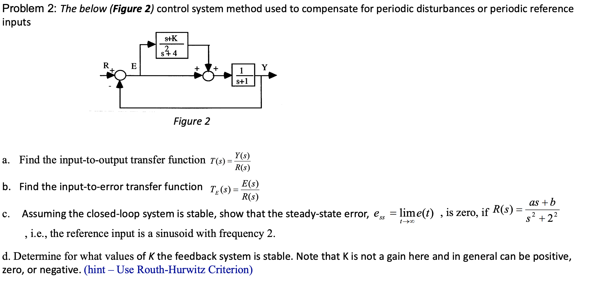 Solved A Find The Input To Output Transfer Function 