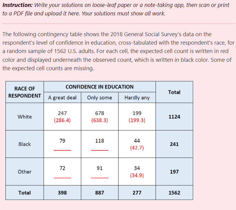Solved a) (6 pts) What are the missing expected | Chegg.com