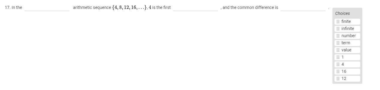 Solved 17. In the arithmetic sequence \\( \\{4,8,12,16, | Chegg.com