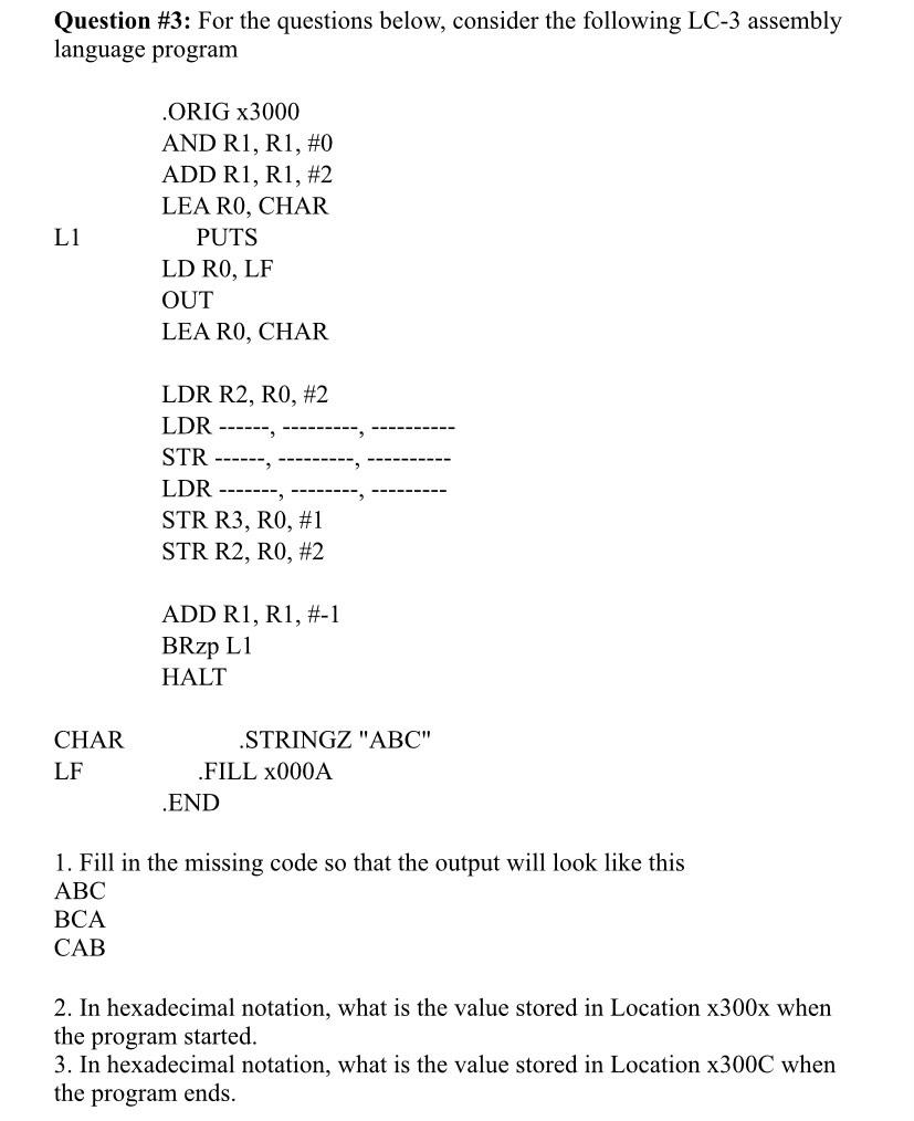 Solved Question 3 For The Questions Below Consider The 