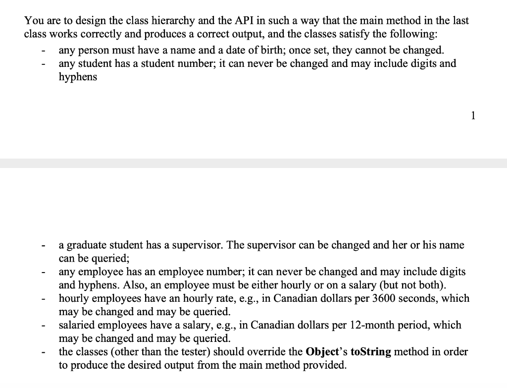Solved Please Code Using Java Create A Tester Class And 3815