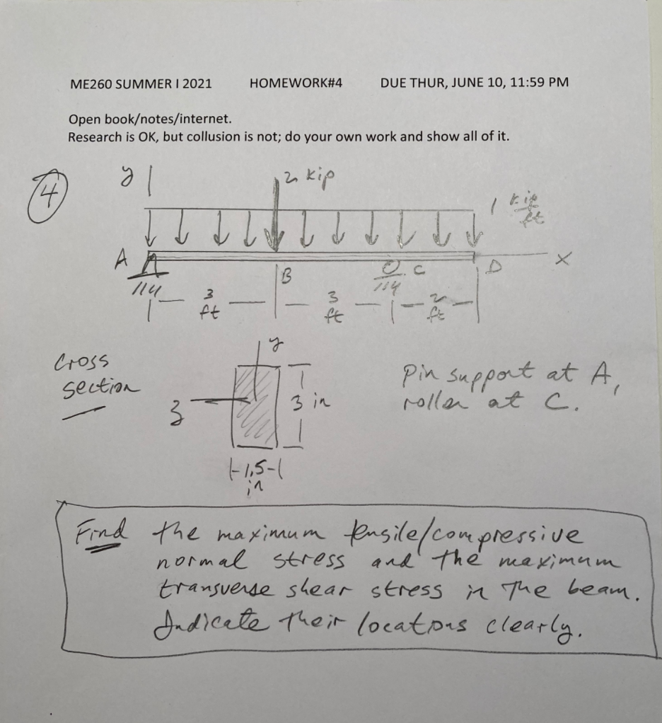 Solved ME260 SUMMER I 2021 HOMEWORK#4 DUE THUR, JUNE 10, | Chegg.com