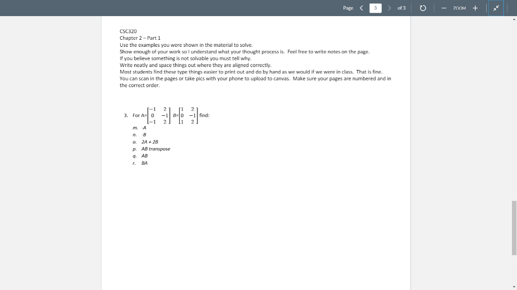 Solved - ZOOM CSC320 Chapter 2 - Part 1 Use the examples you | Chegg.com