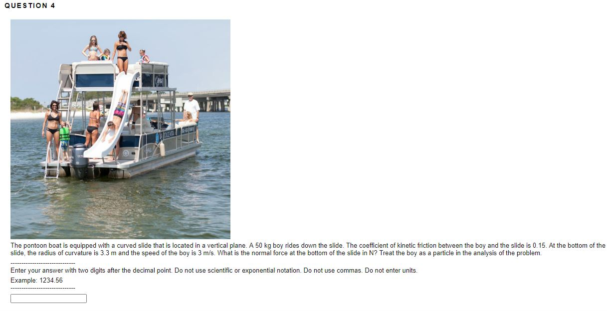 Solved QUESTION 4 The pontoon boat is equipped with a curved | Chegg.com