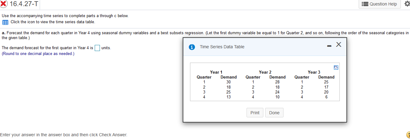 Solved A. Forecast the demand for each quarter in Year 4 | Chegg.com