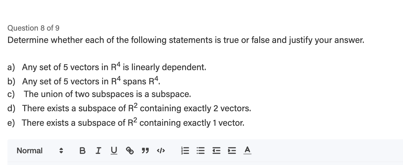 Solved Question 8 of 9 Determine whether each of the | Chegg.com