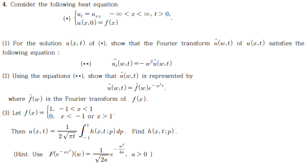 Solved 4. Consider the following heat equation (∗){ut=uxx−∞ | Chegg.com