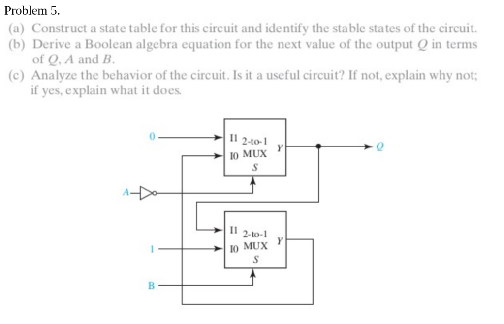 Solved Problem 5. a) Construct a state table for this | Chegg.com