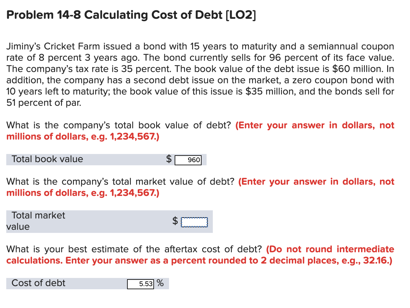 Solved Problem 14-8 Calculating Cost of Debt [LO2] Jiminy's | Chegg.com