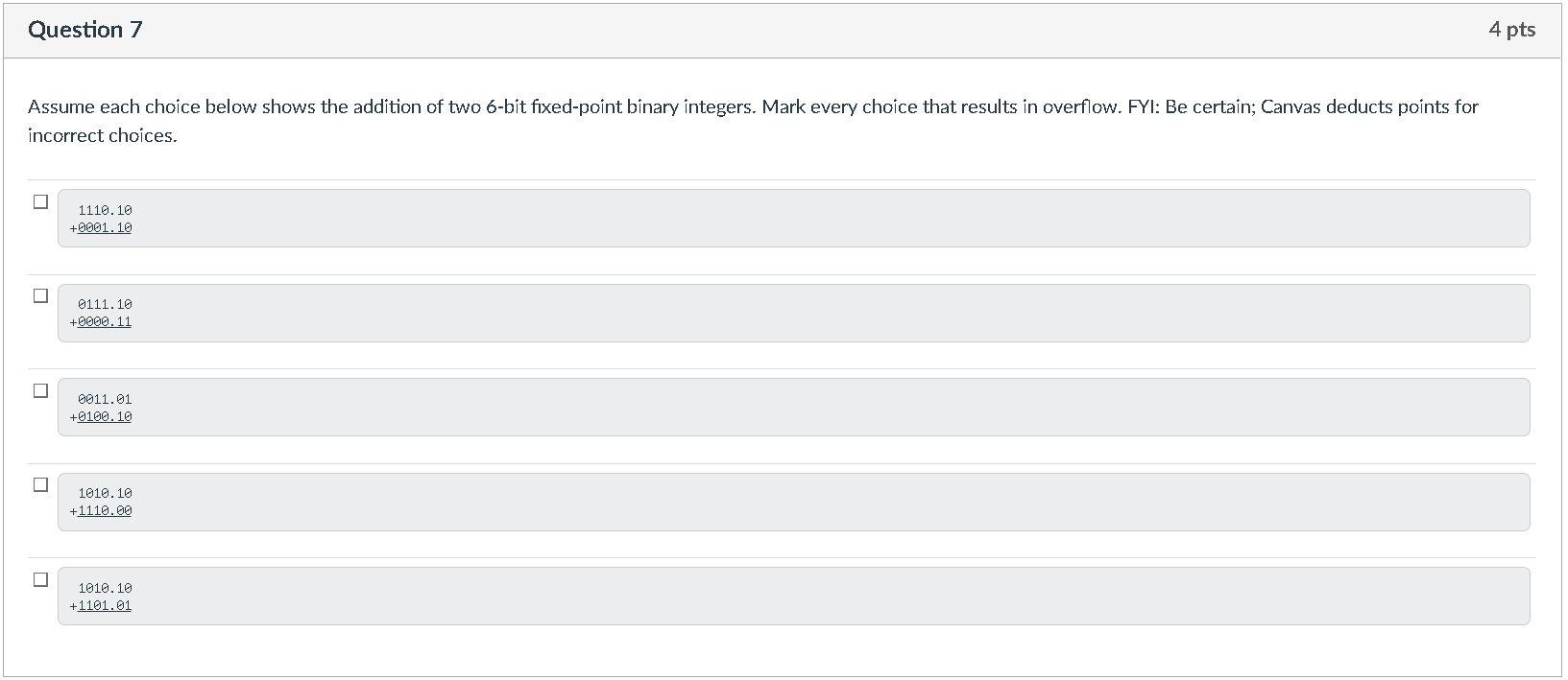 Solved Assume each choice below shows the addition of two | Chegg.com