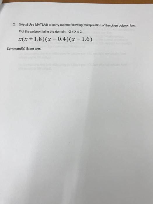 Solved 120pts) Use MATLAB to carry out the following | Chegg.com