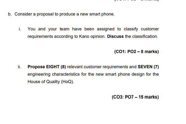 Solved b. Consider a proposal to produce a new smart phone. | Chegg.com
