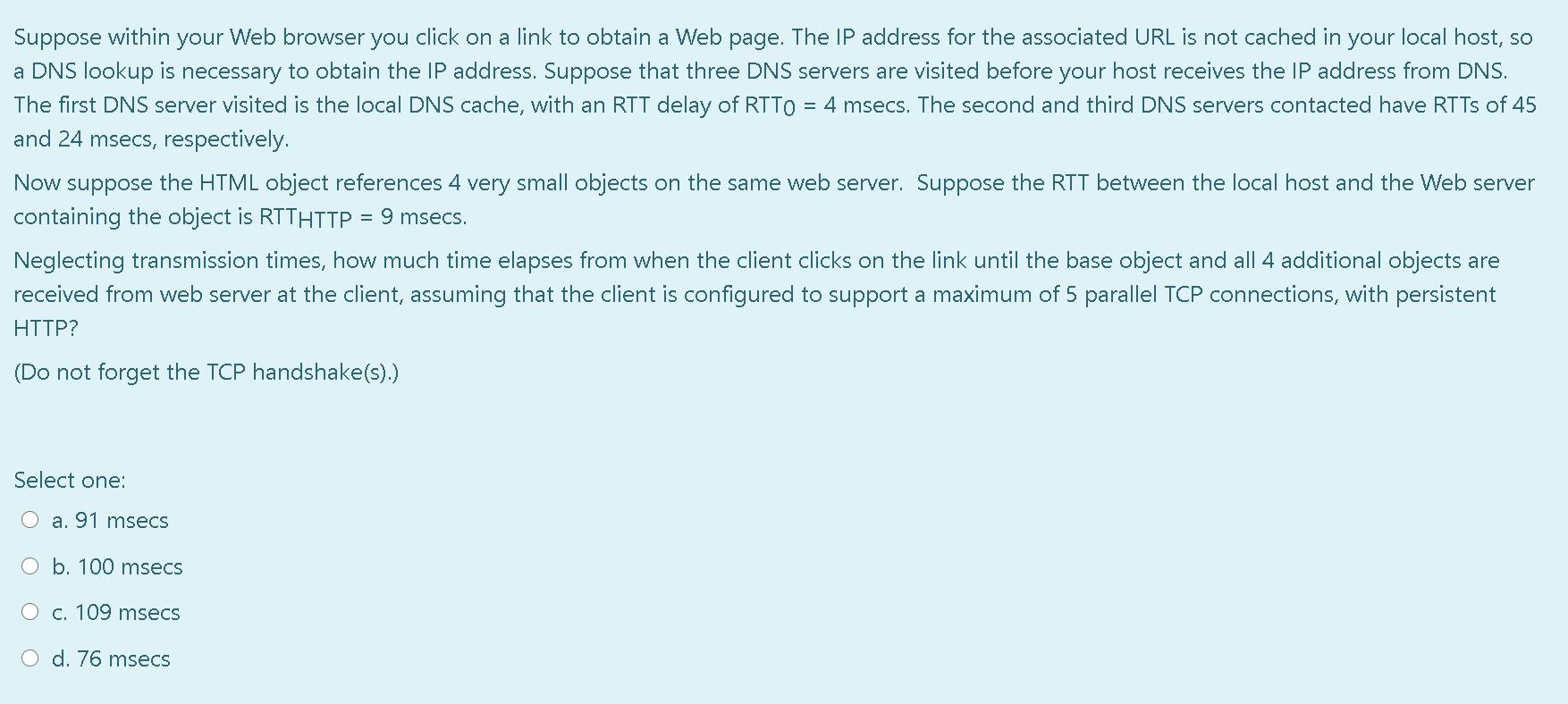 Solved Suppose within your web browser you click on a link | Chegg.com