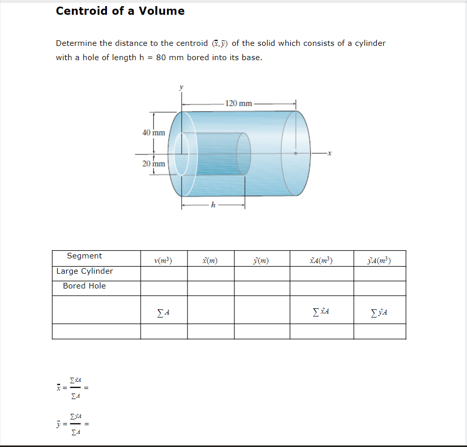 Solved Centroid of a Volume Determine the distance to the | Chegg.com