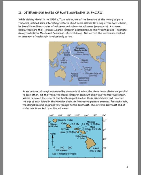 Solved II-DETERMINING RATES OF PLATE MOVEMENT IN PACIFIC | Chegg.com