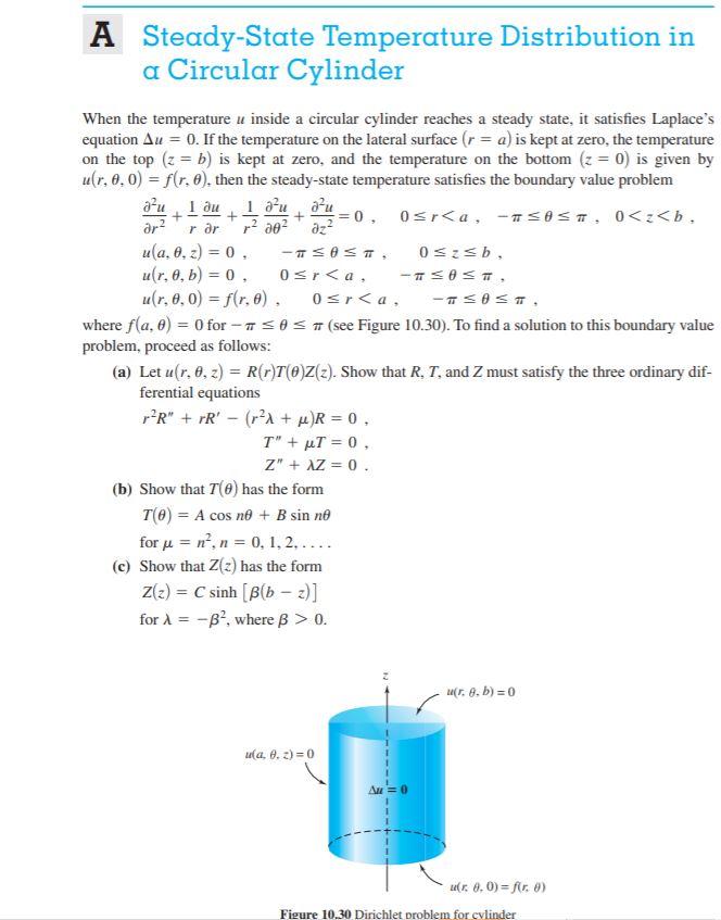 A Steady-State Temperature Distribution in a Circular | Chegg.com