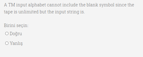 Solved A TM input alphabet cannot include the blank symbol | Chegg.com