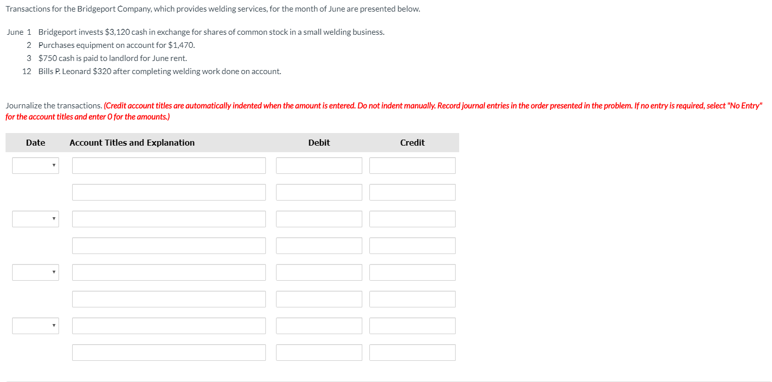 Solved Transactions for the Bridgeport Company, which | Chegg.com