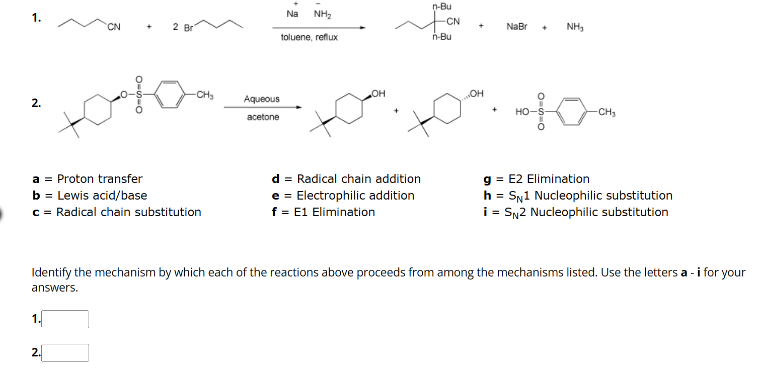 Solved 1. 2. a= Proton transfer b= Lewis acid/base c= | Chegg.com