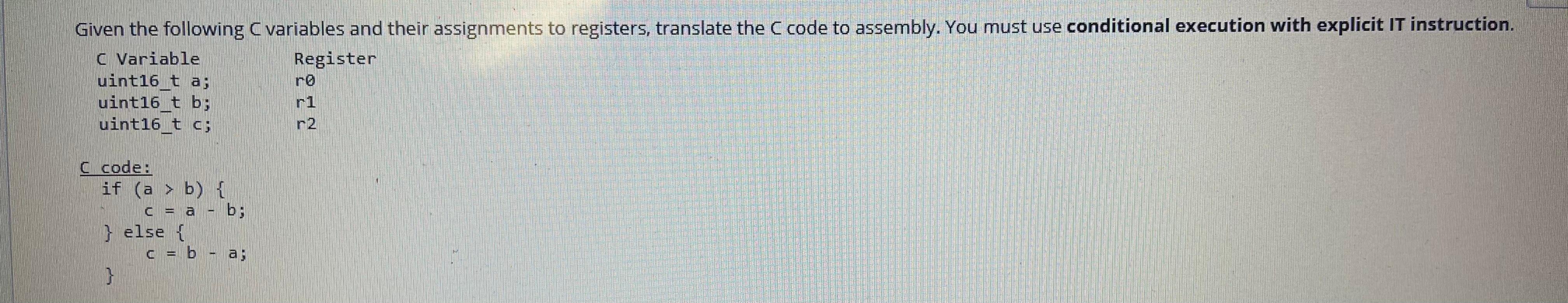 Solved Given the following C variables and their assignments | Chegg.com