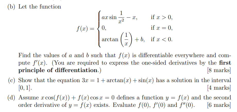 Solved (b) Let the function | Chegg.com