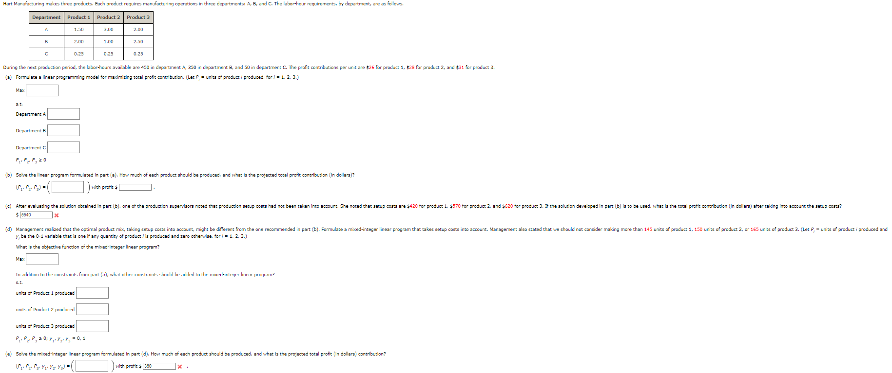 (a) Formulate a linear programming model for | Chegg.com
