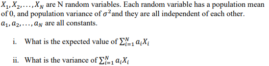Solved x1,x2,dots,xN ﻿are N ﻿random variables. Each random | Chegg.com