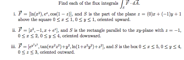 Solved | Find each of the flux integrals F.dĀ. i. F = | Chegg.com