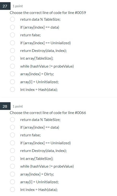 Solved Use this Hash Table code to answer the following | Chegg.com