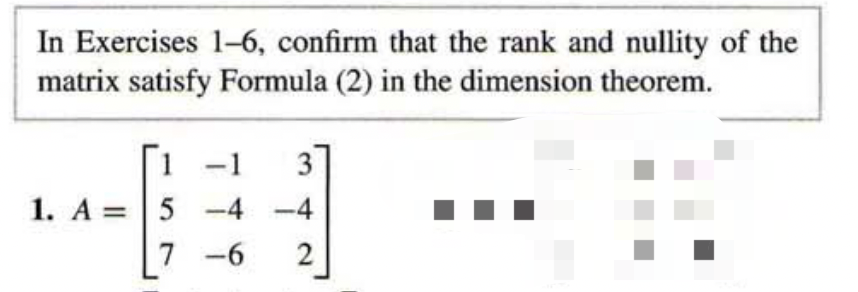 Solved In Exercises 1-6, confirm that the rank and nullity | Chegg.com