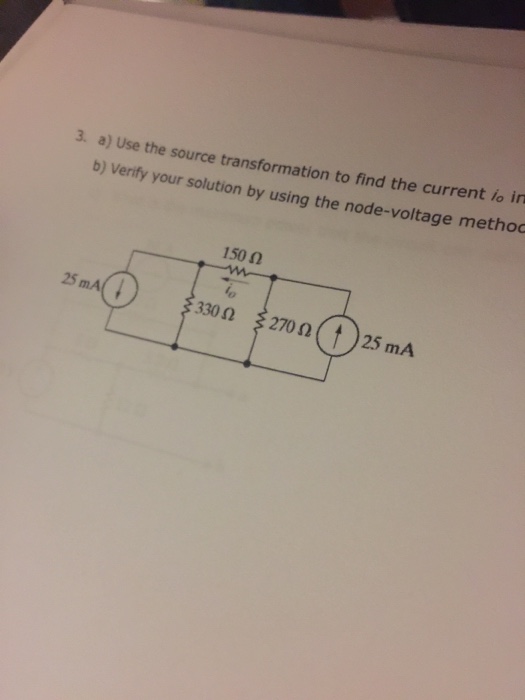 Solved Use the source transformation to find the current i_o | Chegg.com
