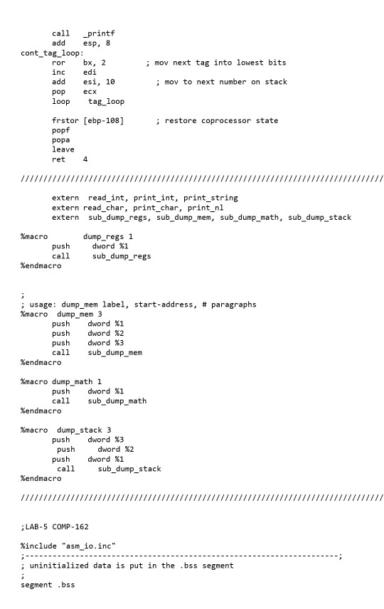 Debugging Assembly Programs by Code Inspection Task | Chegg.com