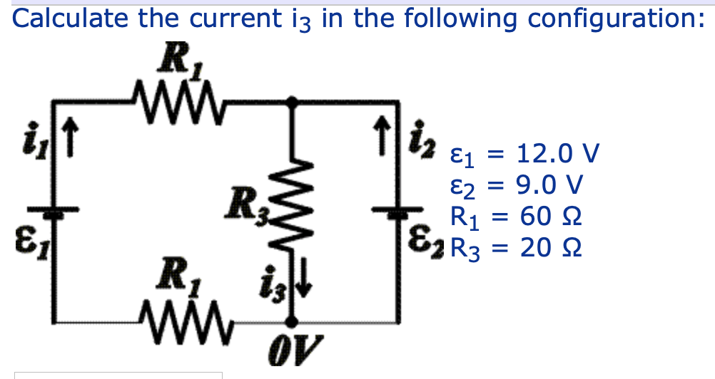 Solved Calculate the current i3 in the following | Chegg.com