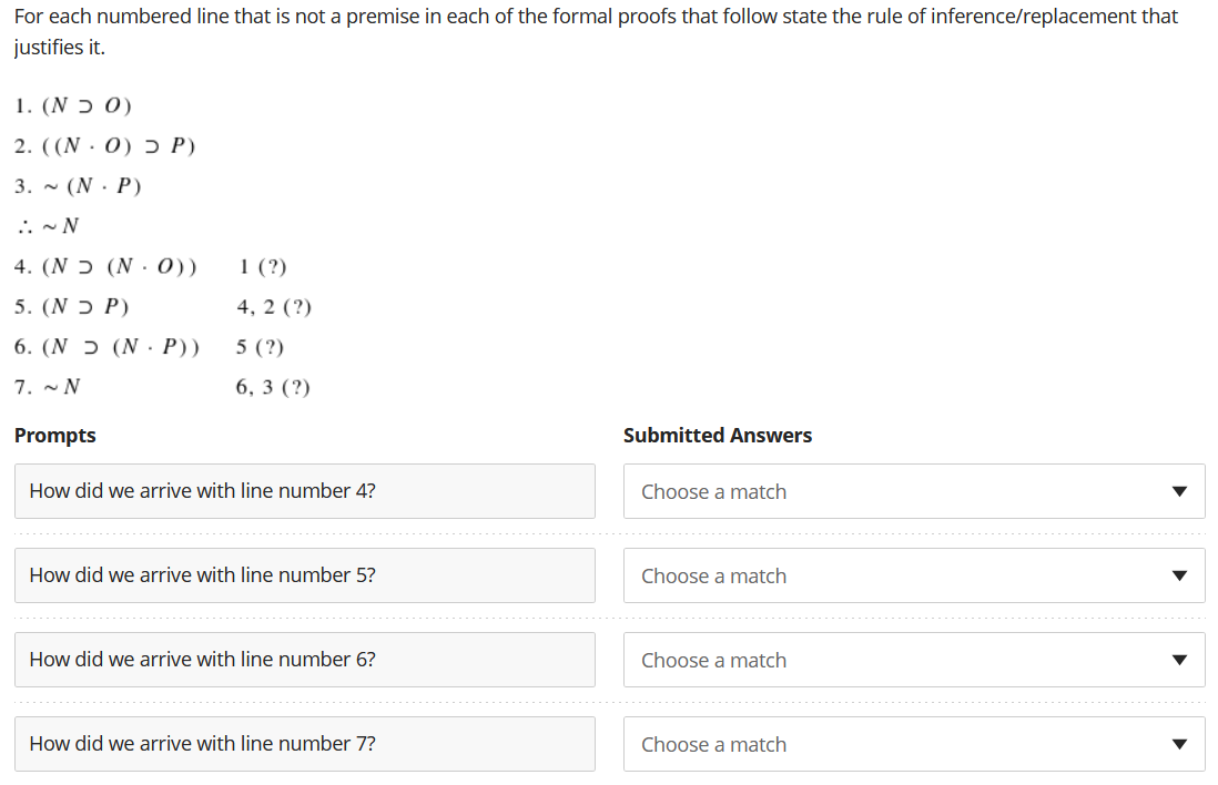 Solved For each numbered line that is not a premise in each | Chegg.com
