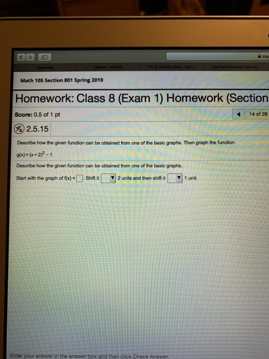 Solved mathdl.com Math 105 Section 801 Spring 2019 Homework: | Chegg.com