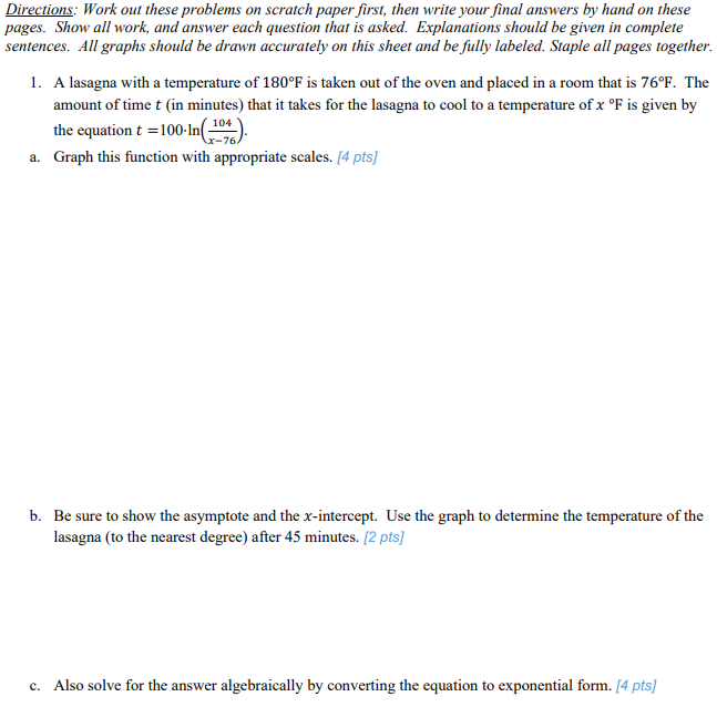 Solved Work out these problems on scratch paper first, then | Chegg.com