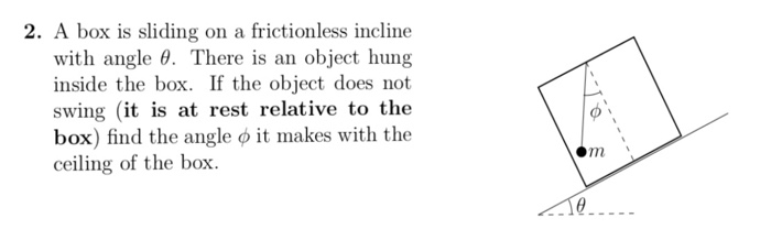 Solved 2. A box is sliding on a frictionless incline with | Chegg.com