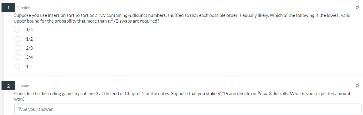 Solved Suppose You Use Insertion Sort To Sort An Array 4315