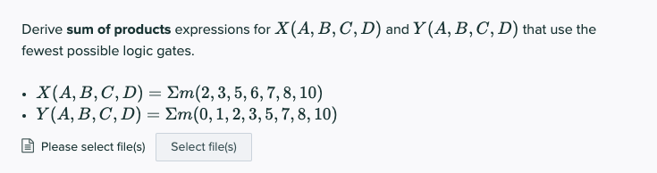 Solved Derive sum of products expressions for X(A, B, C, D) | Chegg.com