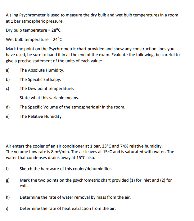 Solved A sling Psychrometer is used to measure the dry bulb | Chegg.com