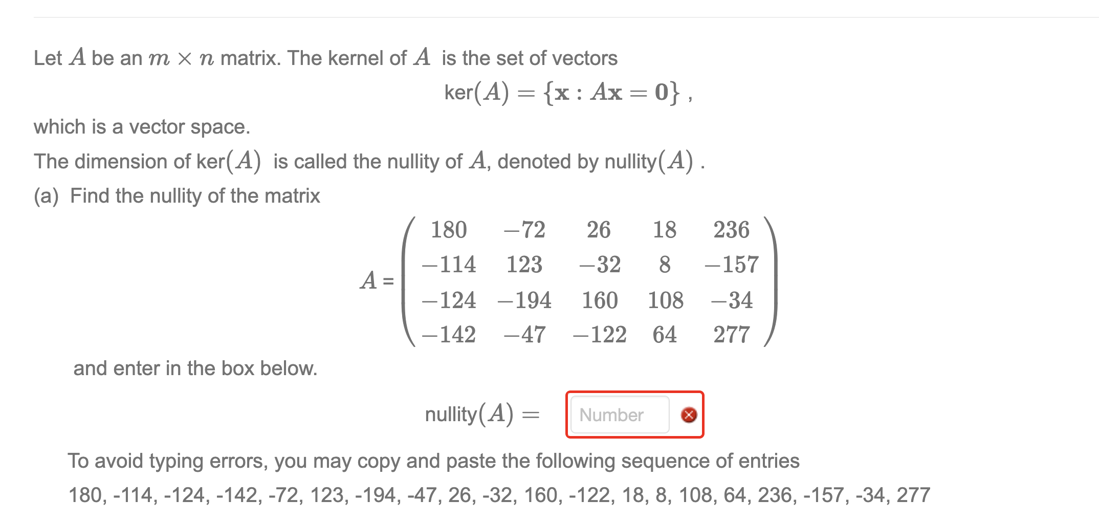 Solved Let A be an m×n matrix. The kernel of A is the set of | Chegg.com