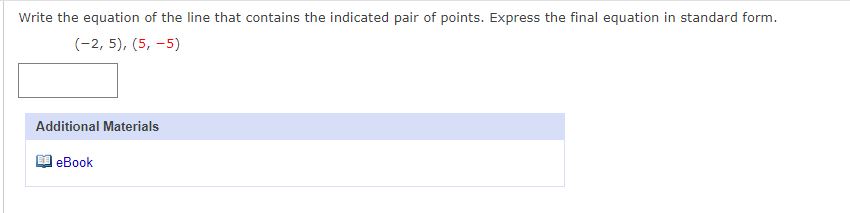 Solved Write the equation of the line that contains the | Chegg.com