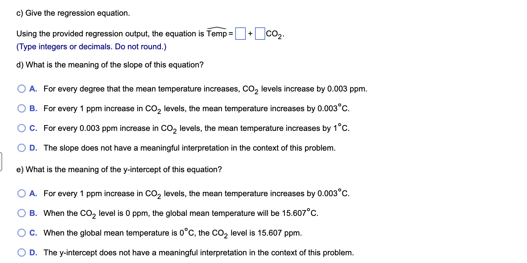Solved Regression Output A regression predicting mean | Chegg.com
